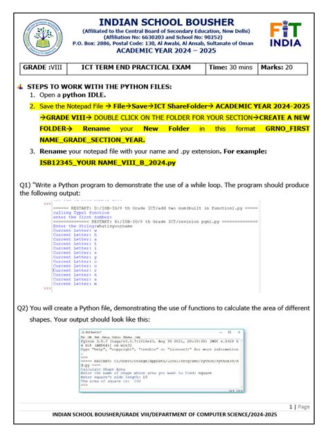 Isbictgr Viiiterm Endpractical Exam Revision 1 Pdf Parameter Computer Programming