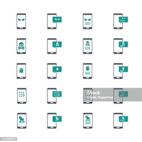 악성 코드 휴대 전화에 온라인 바이러스 공격 경고 경고 인터넷 보안 위협 벡터 일러스트레이션 0명에 대한 스톡 벡터 아트 및 기타 이미지 Istock