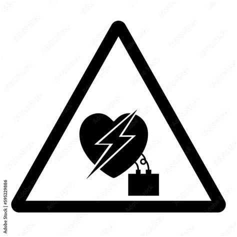 Warning Electrical Interferance To Pacemaker Symbol Sign Vector