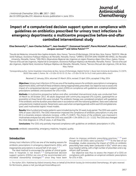 Pdf Impact Of A Computerized Decision Support System On Compliance With Guidelines On