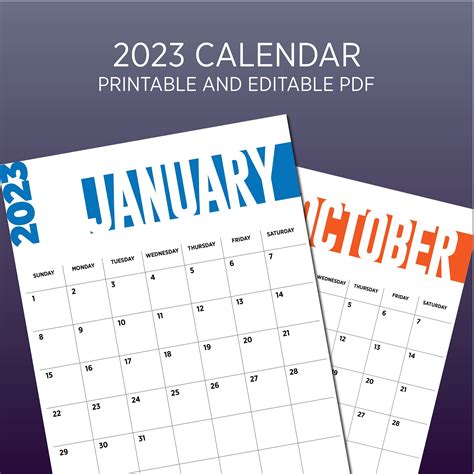 2023 Colorful Calendar Printable Calendar For 2023 Calendar Pdf