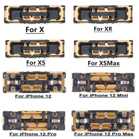 10pcs Battery Fpc For Iph 8 Plus X Xs Xr 11 12 13 Pro Max 6 6s 7 Connector Port On Board Battery