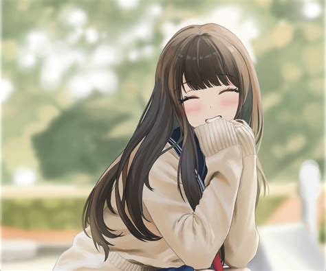 Pretty Anime Girl Brown Hair