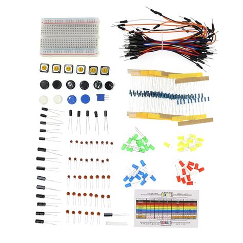 Diy Electronic Component Assortment Box Kit With Breadboard Capacitors