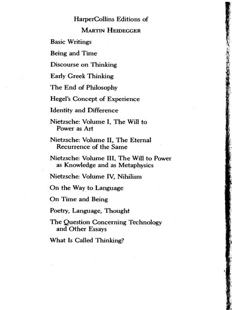 Heidegger Martin Writings Single P Pdf Being And Time Martin Heidegger