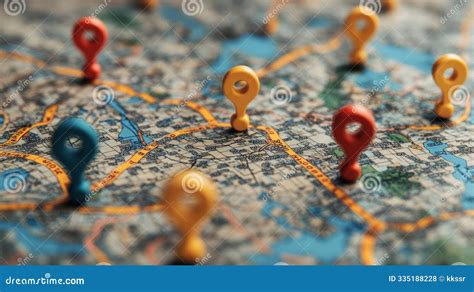 Confusing Map A Confusing Map Covered With Unclear Directions Dotted