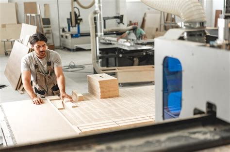 Premium Photo Young Man Doing Woodwork In Carpentry Factory