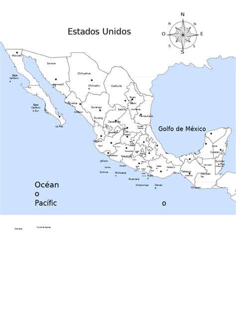 Mapa De Mexico Con Nombres De Estados Y Capitales Para Imprimir Mapa