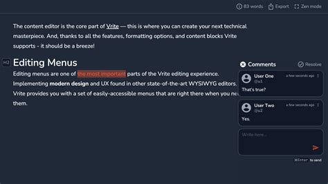 Writing In Vrite Editor Vrite Documentation