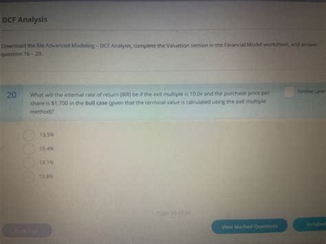 Solved DCF Analysis Download The File Advanced Modeling Chegg Com