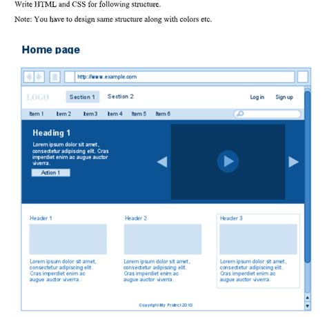 Solved Write HTML And CSS For Following Structure Note You Chegg