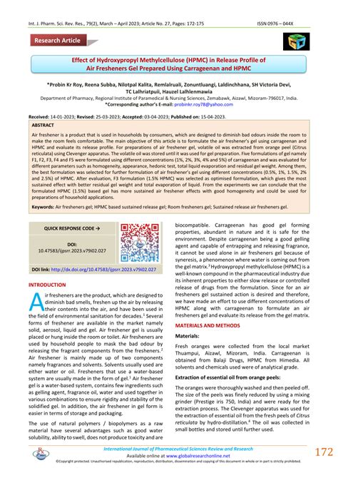 Pdf Effect Of Hydroxypropyl Methylcellulose Hpmc In Release Profile Of