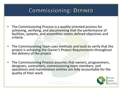 The Commissioning Process