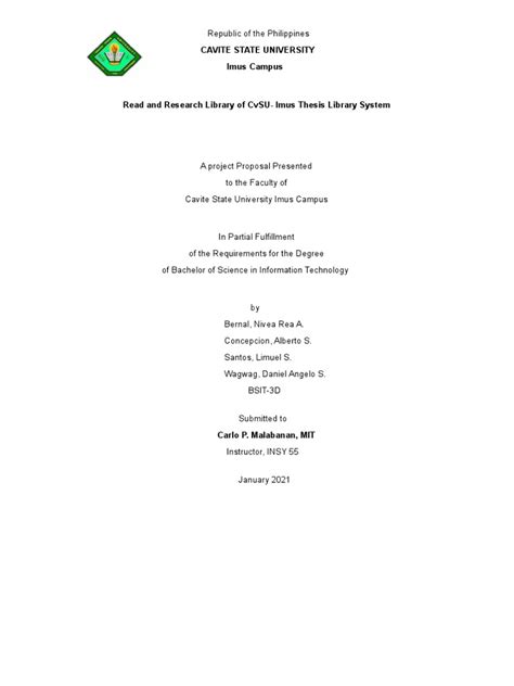 Read And Research Library Of Cvsu Final Document Pdf Libraries Digital Library