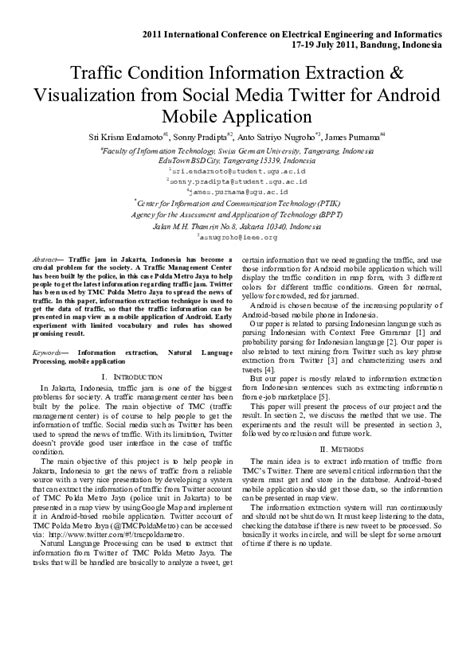 pdf traffic condition information extraction and visualization from