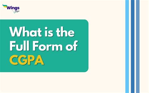 What Is The Full Form Of Cgpa