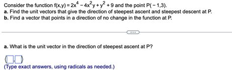 Solved Consider The Function F X Y 2x4−4x2y Y2 9 And The
