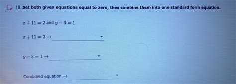 solved 10 set both given equations equal to zero then com[algebra