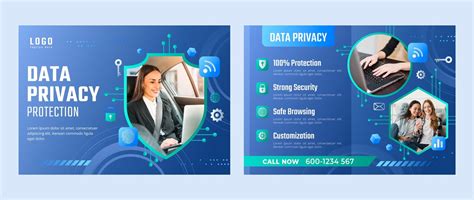Free Vector Gradient Data Privacy Brochure Template