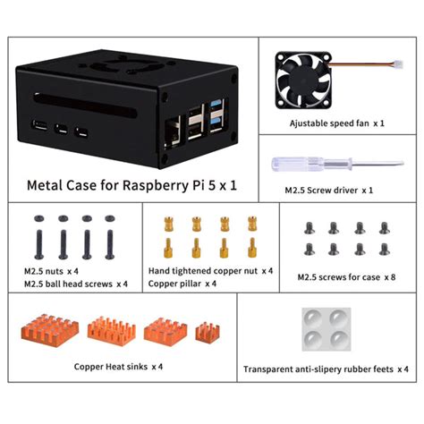 metal case with 40mm cooling fan for raspberry pi 5 the pi hut