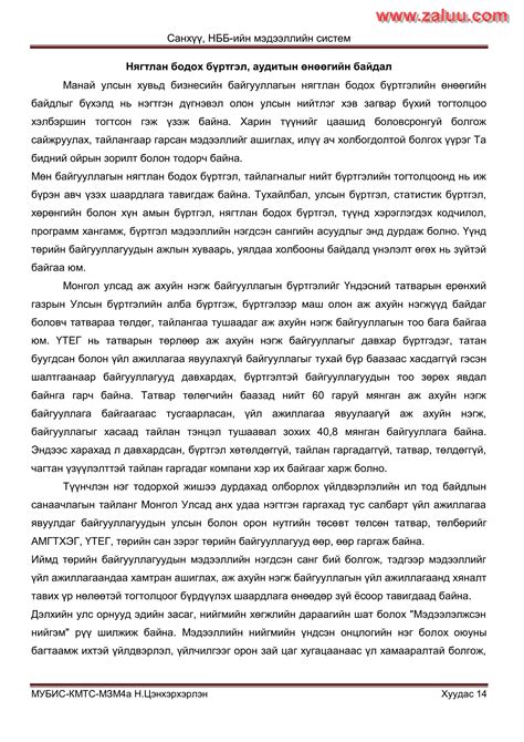 Санхүү НББ ийн мэдээллийн систем Pdf