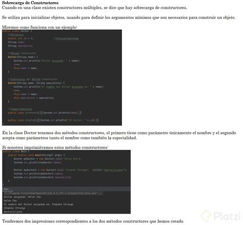 Sobrecarga de Métodos y Constructores en Java Platzi