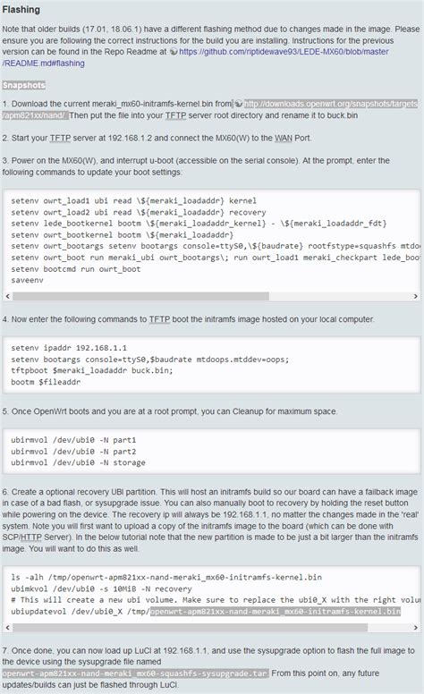 Installing OpenWrt On Meraki MX W No LuCI Installing And Using OpenWrt OpenWrt Forum