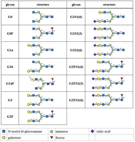 Thirteen N Linked Glycans Included In Srm 3655
