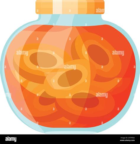 Cartoon Jar Of Preserved Peaches Illustration Stock Vector Image Art Alamy