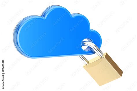Computing Cloud With Padlock Security And Protection Concept Stock Illustration Adobe Stock