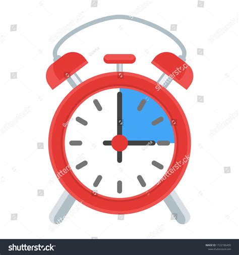 Retro Alarm Clock Flat Vector Illustration Stock Vector Royalty Free