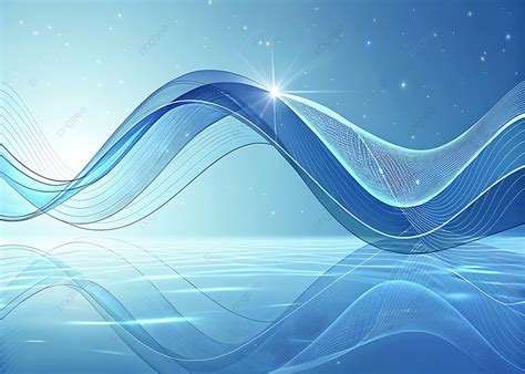 Abstract Blue Waves Flowing Energy Smooth Curves Dynamic Motion Ethereal Light Minimalist Design