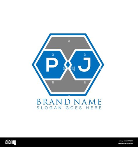 Pj Unique Modern Flat Abstract Geometric Initials Vector Letter Logo
