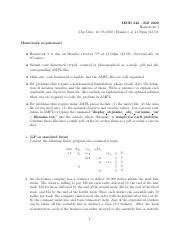 IEOR HW Pdf IEOR Fall Homework Due Date Monday At Pm