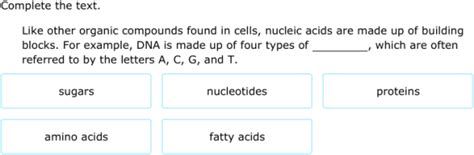 IXL Structure And Function Carbohydrates Lipids Proteins And