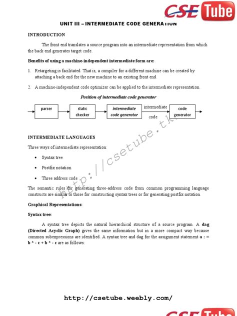 Intermediate Code Generation | PDF | C (Programming Language) | Pointer ...