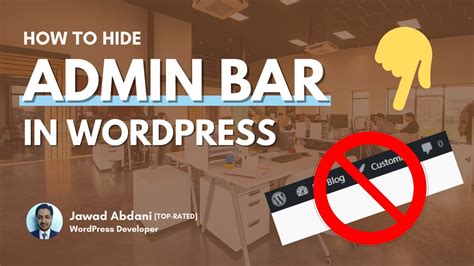 How To Hide Admin Bar In Wordpress 2 Ways To Hide Admin Bar Youtube