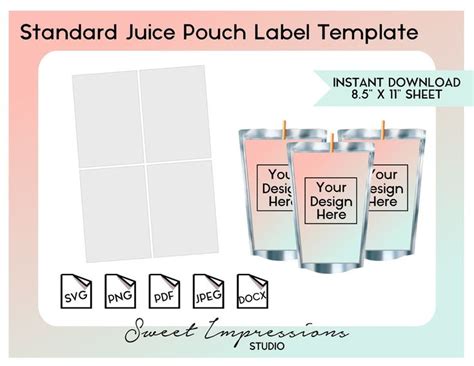 Juice Pouch Template Diy Printable Label Templates