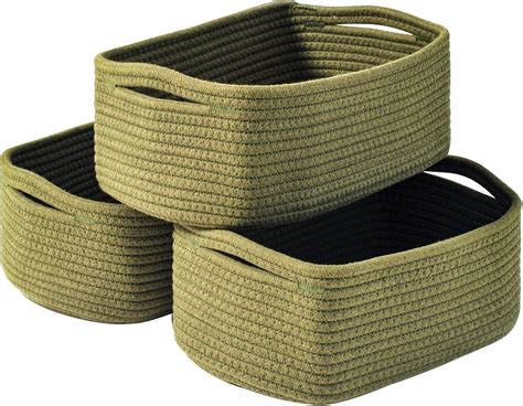 Icerzcz Small Green Storage Baskets For Organizing Shelves