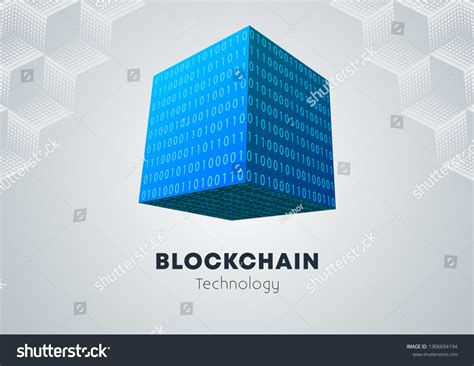 Blockchain Technology Concept Blue Cubevector Illustration Stock Vector Royalty Free