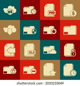 Set Document Clock Folder Psd File Stock Vector Royalty Free Shutterstock