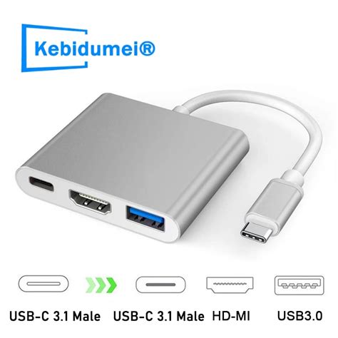 3 In 1 Type C To Hdmi Compatible 4k 2k Usb 3 0 Otg Charging Adapter