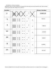 Binary Practice 1 1 1 Docx Worksheet 1 Binary Numbers Represent Each Normal Number By