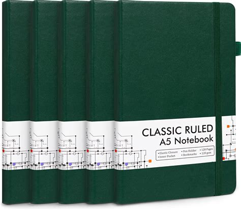 Dynta Hardcover A5 Lined Journal Notebook 7packs Medium