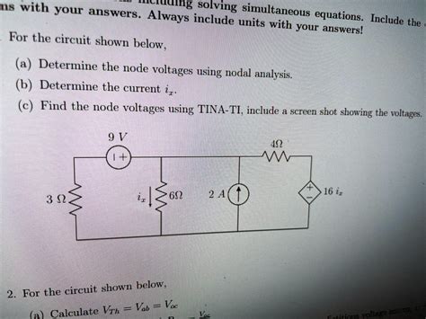 SOLVED Texts For The Circuit Shown Below A Determine The Node Voltages Using Nodal Analysis