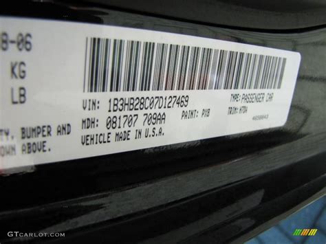 2007 Caliber Color Code Px8 For Black Photo 37475613