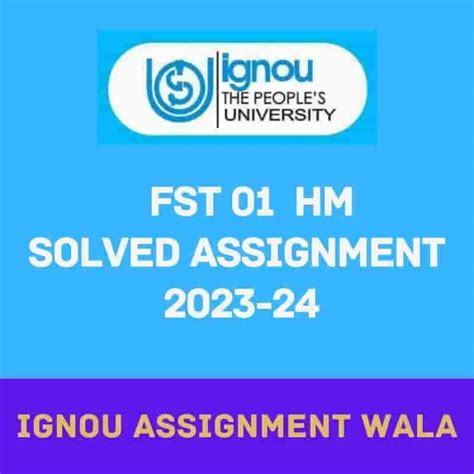 Ignou Fst 01 Hindi Solved Assignment 2023 24 Ignou Assignment Wala