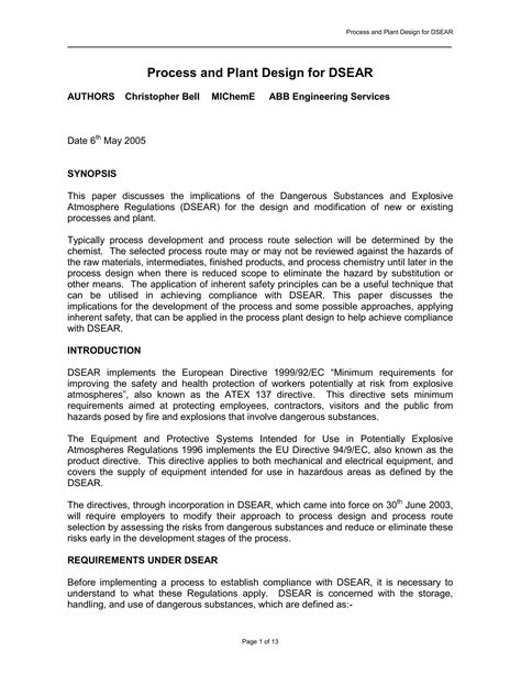 Process And Plant Design For Dsear Pdf