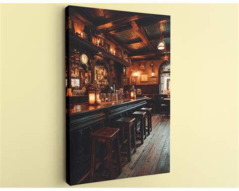 Irish Pub Wall Art Vintage Bar Photography Canvas Rustic Man Cave