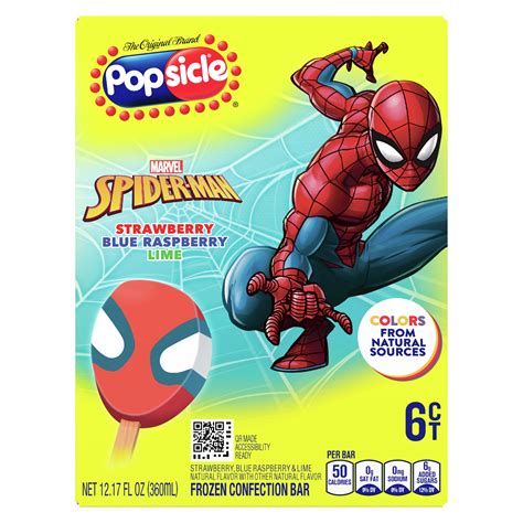 Popsicle Spiderman Colors From Natural Sources Stawberry Blue Raspberry